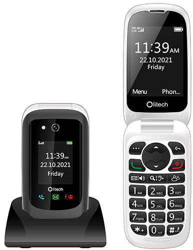 Olitech EasyFlip Unlocked 4G Mobile Phones Seniors 32GB - Hear for Less